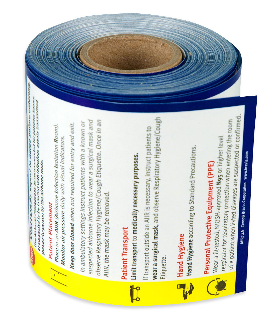 Airborne Precautions Labels, 170/roll - Brevis