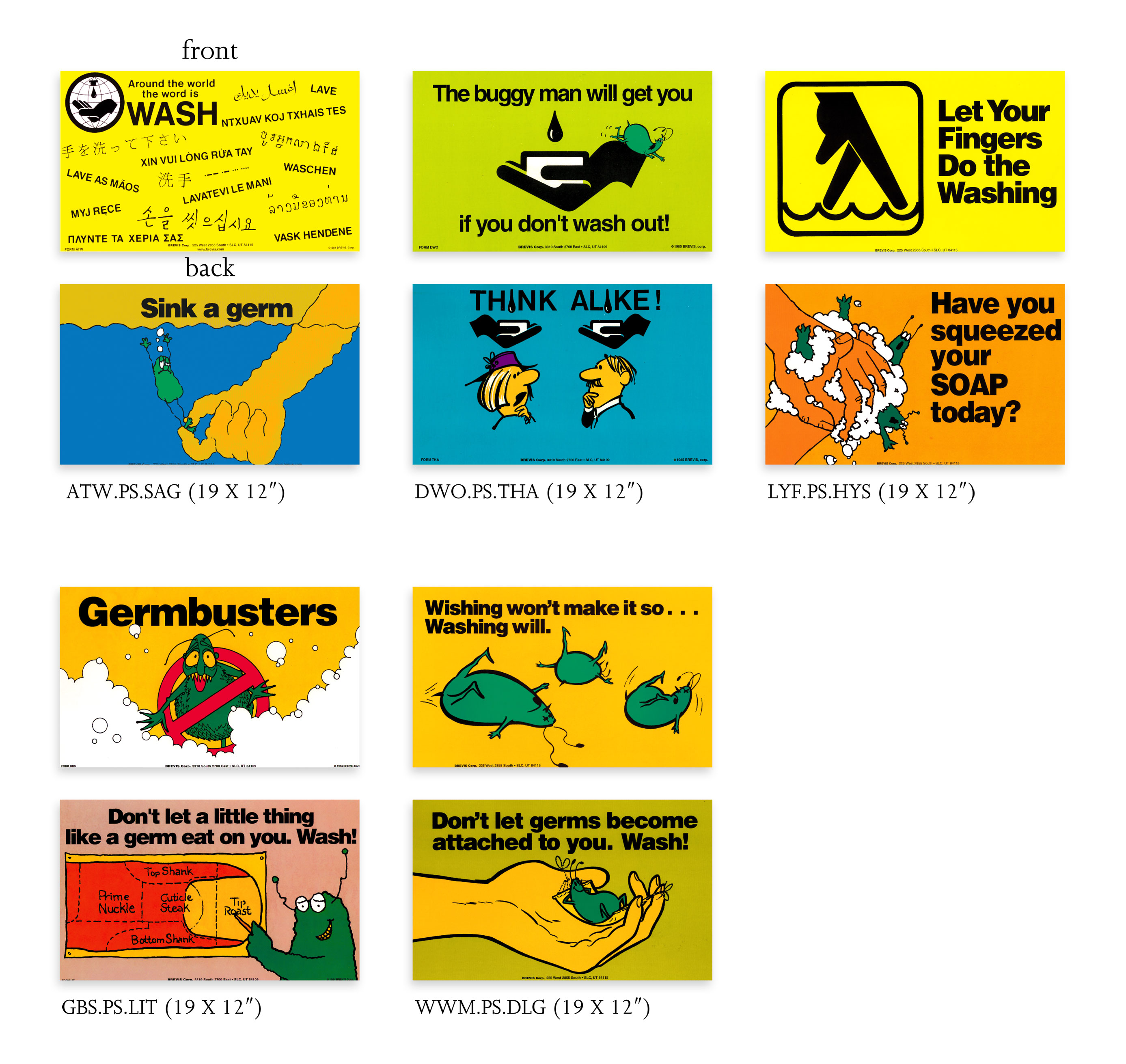 Bug Poster Assortment Set of 5 plus 2 free - Brevis