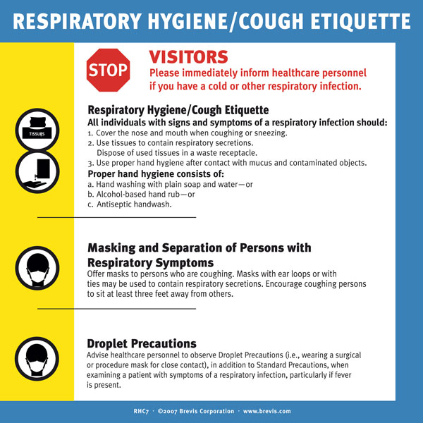 Respiratory Hygiene Cough Etiquette Sign - Brevis